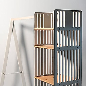 EWART WOODS Children Wardrobe Wood Clothing Rack Clothes Closet Kids Dress up Storage Toddler Wardrobe Montessori Room Furniture (Ivory White Wardrobe + Hangers 4X)