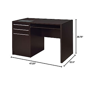 Coaster Furniture Halston 48-inch 2-Drawer Connect-it Office Cappuccino Ontario Single Pedestal Computer Desk with Charging Station 800702