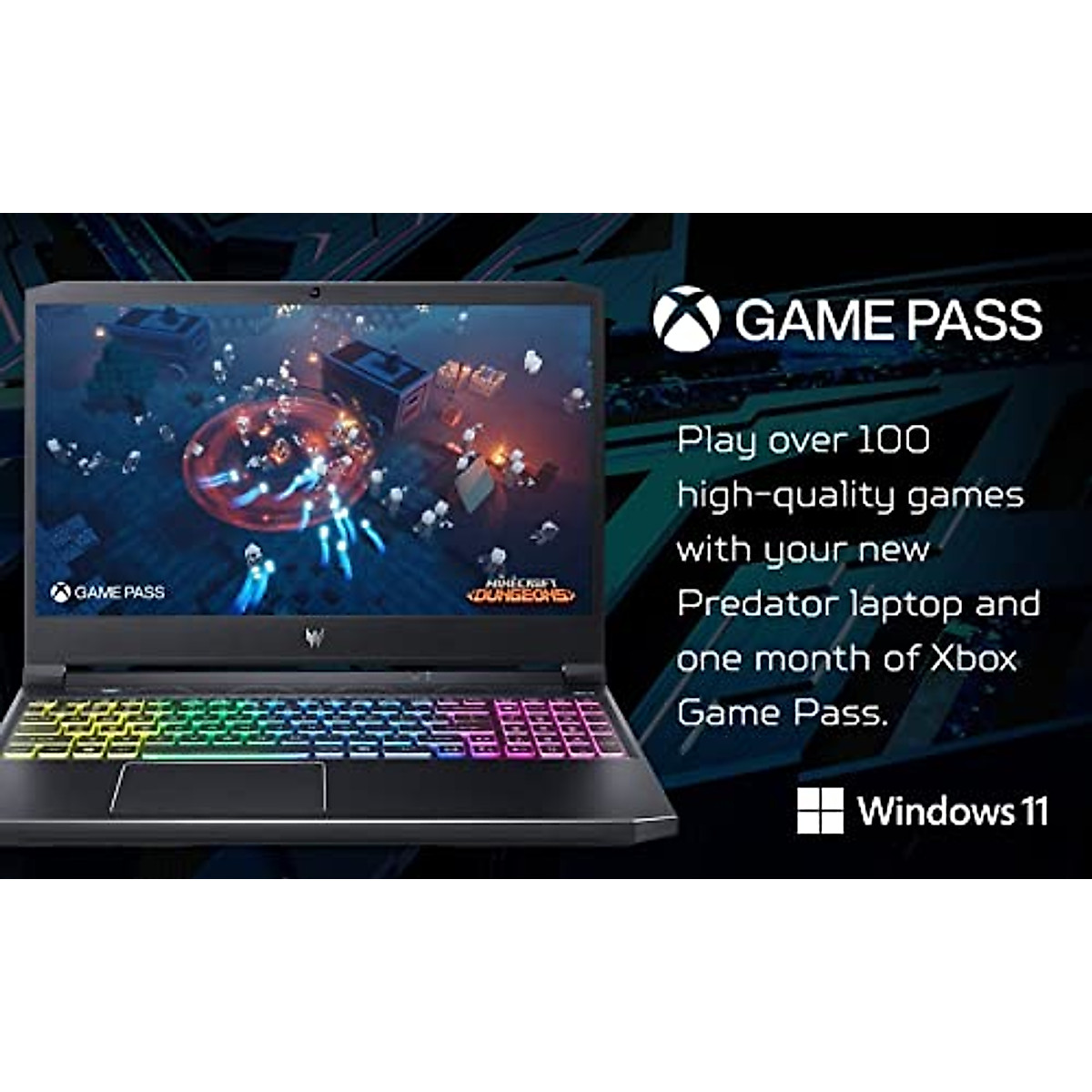 Acer Predator Helios 300 PH315-54-760S Gaming Laptop | Intel i7-11800H | NVIDIA GeForce RTX 3060 GPU | 15.6" FHD 144Hz 3ms IPS Display | 16GB DDR4 | 512GB SSD | Killer WiFi 6 | RGB Keyboard