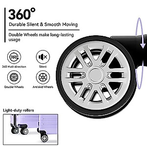 Powforlife Luggage 3 Piece Sets Lightweight Luggage Set Suitcases with Spinner Wheels Durable Travel Suitcase Set,Lavender Purple,3 Piece Set (20/24/28)