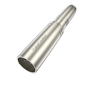 CableCreation [5-PACK] XLR 3 Pin Male to 1/4" 6.35mm Female Jack Socket Audio Adapter, Silver