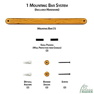 Grassracks Bamboo Floating Shelves - Strong Wall-Mounted Shelf (Single Shelf)