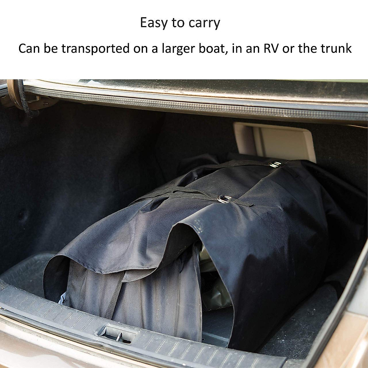 AQUOS Heavy-Duty for Two 11.5ft Inflatable Pontoon Boat with Stainless Steel Guard and Folding Seat and Haswing Handle Control 12V 55LBS Transom Trolling Motor for Fishing