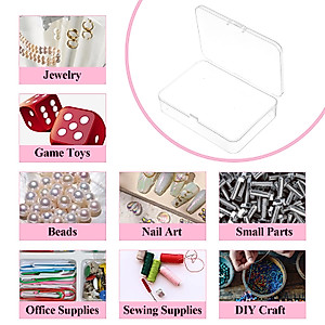 Tucnoeu 5 Pcs Small Plastic Box 4x3x1 Inches Small Storage Containers with Lids Mini Clear Rectangle Box Organizer for Collecting Small Items,Beads,Game Pieces,Business Cards,Crafts Accessories
