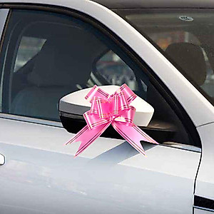 MERRIPARTY 50pcs Large Pull Bows,Gift Wrapping Butterfly Knot,Present Basket Wrapping Bow Tie,String Bow with Ribbon, Wedding and Valentine Days Decoration (Gold Thread Style)