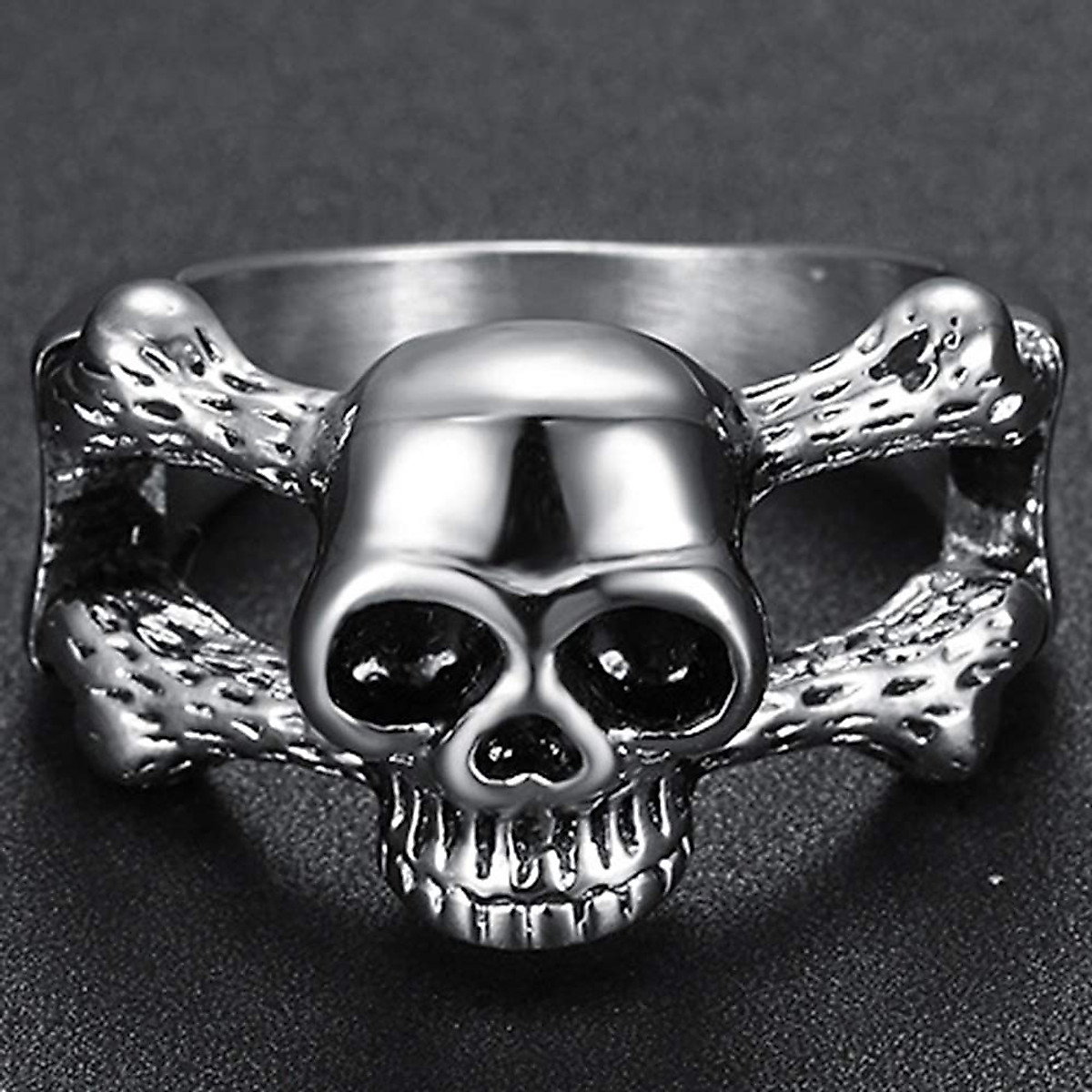 Jude Jewelers Stainless Steel Retro Vintage Gothic Skull Cocktail Party Biker Ring (Silver, 11)