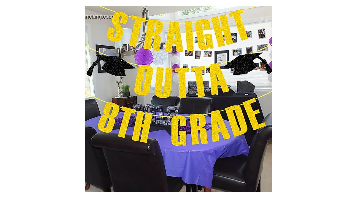 8th Grade Graduation Banner - Celebrate with Gold & Style