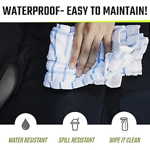 Sunferno Car Seat Protector - Water Resistant Non-Slip Thickest Padding - Child Car Seat Mat - Mesh Pockets - Compatible for All Infant Toddler Booster Seats - Car Seat Cover Pad for Dog & Pets