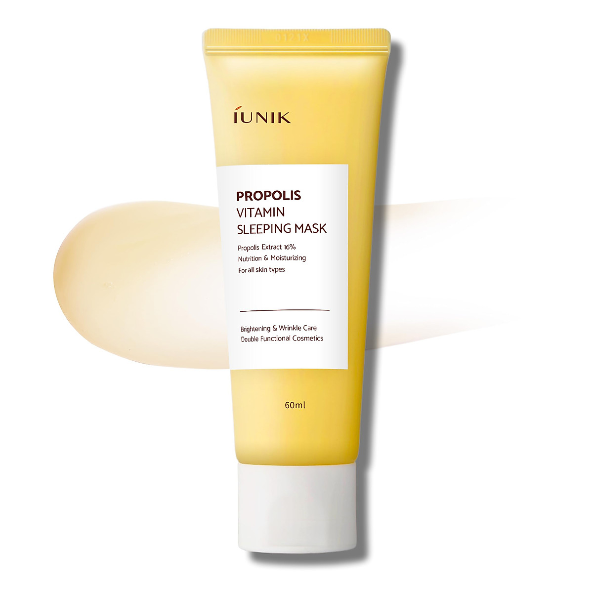 IUNIK Propolis Vitamin Glow Sleeping Mask Night Moisturizer Cream 2.03 Fl Oz Overnight Moisturizing cream Tea Tree Centella Asiatica Extracts Anti-Sagging Even Tone Rehydrate Firm Maturing Skin VEGAN
