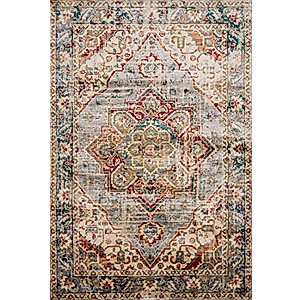 Loloi II Isadora Collection ISA-02 Oatmeal/Multi, Transitional 8'-11" x 12' Area Rug
