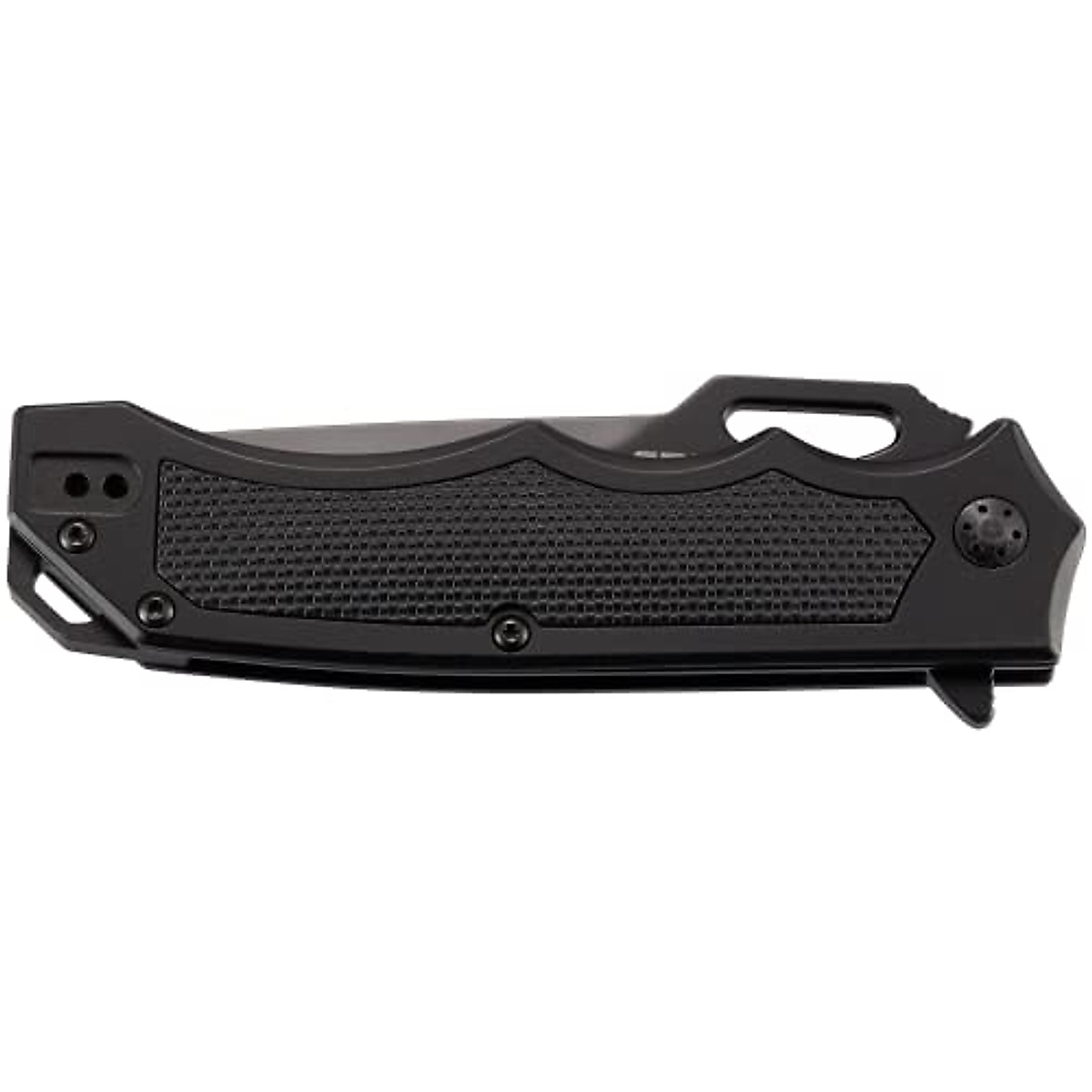 CRKT Septimo EDC Folding Pocket Knife: Everyday Carry, Black Serrated Edge Tanto, Veff Serrations Flipper and Thumb Slot Opening, Aluminum Handle with TPR Insert, Reversible Pocket Clip 7050