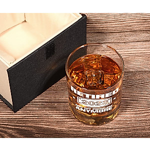 2023 Retirement Gifts for Men, Funny Retired 2023 Not My Problem Any More Whiskey Glass Gift, Happy Retirement Gifts for Office Coworkers, Boss, Dad, Husband, Brother, Friends