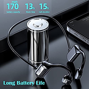 Bone Conduction Headphones Open Ear Wireless Bluetooth 5.2 Sports Headphones Built-in Mic Sweat Waterproof Long Battery Life Headset for Running Cycling Workout Yoga