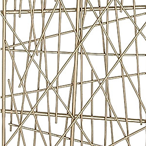 CosmoLiving by Cosmopolitan Metal Geometric Overlapping Lines Wall Decor, Set of 2 13"W, 36"H, Multi Colored