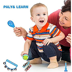 Kids Musical Instruments Sets, 12pcs Wooden Percussion Instruments Toys Tambourine Xylophone for Kids Playing Preschool Education, Early Learning Musical Toys for Boys and Girls Gift