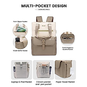 LOVEVOOK Laptop Backpack Purse for Women,15.6inch Laptop Tote Bag with USB Port,Convertible Work Backpack College Backpacks for Women,Cute Waterproof Computer Daypack for Travel