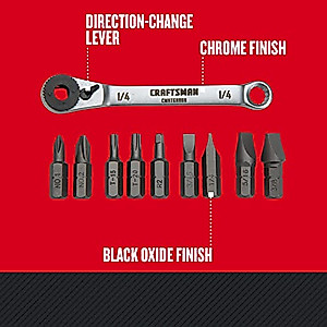 CRAFTSMAN Screwdriver Set, Ratcheting, Multi-bit 10-Piece (CMHT68008)