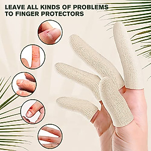 Evridwear 20PCS Premium Cotton Comfort Cushion Finger Toe Thumb Cot Sleeves Protect Fingertips Hand Eczema Skin Cracking Calluses Wicks Moisture Jewelry Clean Smudges (Short Length)