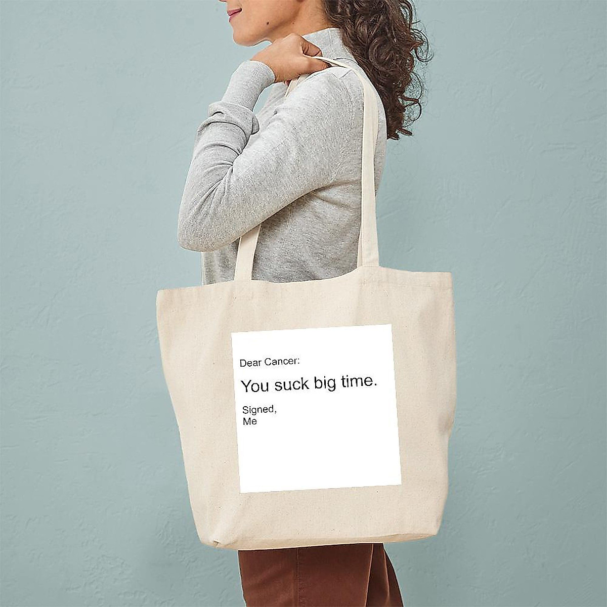 CafePress Cancer You Suck Tote Bag Canvas Tote Shopping Bag