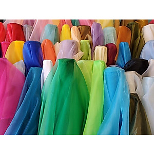 Organza Fabric 5 Yard Bridal Solid Sheer Organza Fabric Bolt for Wedding Dress, Fashion, Crafts, Decorations Silky Shiny Organza 44" - (5 Yard, Black)