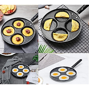 NINGVIHE Egg Pan,Non Stick Frying Pan,Skillet Pans for Cooking,Multi Egg Cooker Pan for Breakfast,Safe Non-stick Coating(Round)