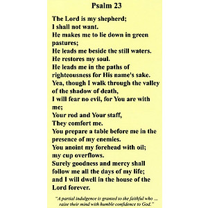 St. Jude Store Psalm 23 - Laminated holy card - Pack of 25, White