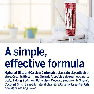 Dr. Bronner’s - All-One Toothpaste, Cinnamon, 5 Ounce - 70% Organic Ingredients, Natural and Effective, Fluoride-Free, SLS-Free, Helps Freshen Breath, Reduce Plaque, Whiten Teeth, Vegan