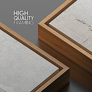 SIGNWIN Framed Canvas Print Wall Art Gray Tan Watercolor Pastel Color Field Abstract Shapes Illustrations Modern Art Decorative Contemporary Chic for Living Room, Bedroom, Office - 24"x36" Natural