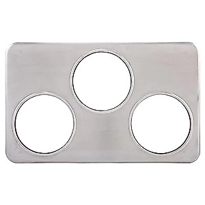 Winco Adaptor Plate with Three 6-3/8-Inch Holes, Medium, Stainless Steel