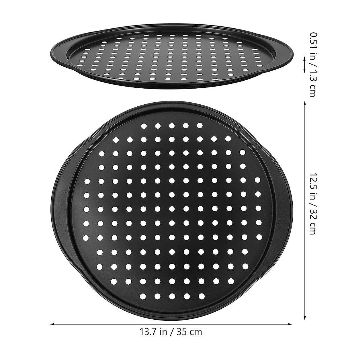 Hemoton Non-Stick Pizza Pan with Holes, 4 Pcs Baking Steel Pizza Pan with Holes, Round Pizza Pan for Oven, Bakeware Pizza Tray, Nonstick Crisper Pizza Pan Set (12.5 Inch/32cm)