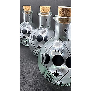 Moon Water Jar, Full Moon Ritual, Moon Phase Glass Bottle, Alter Tools, Stash Jar, Cleansing Tool, Witch Bottle, Cork Bottle, Set intention