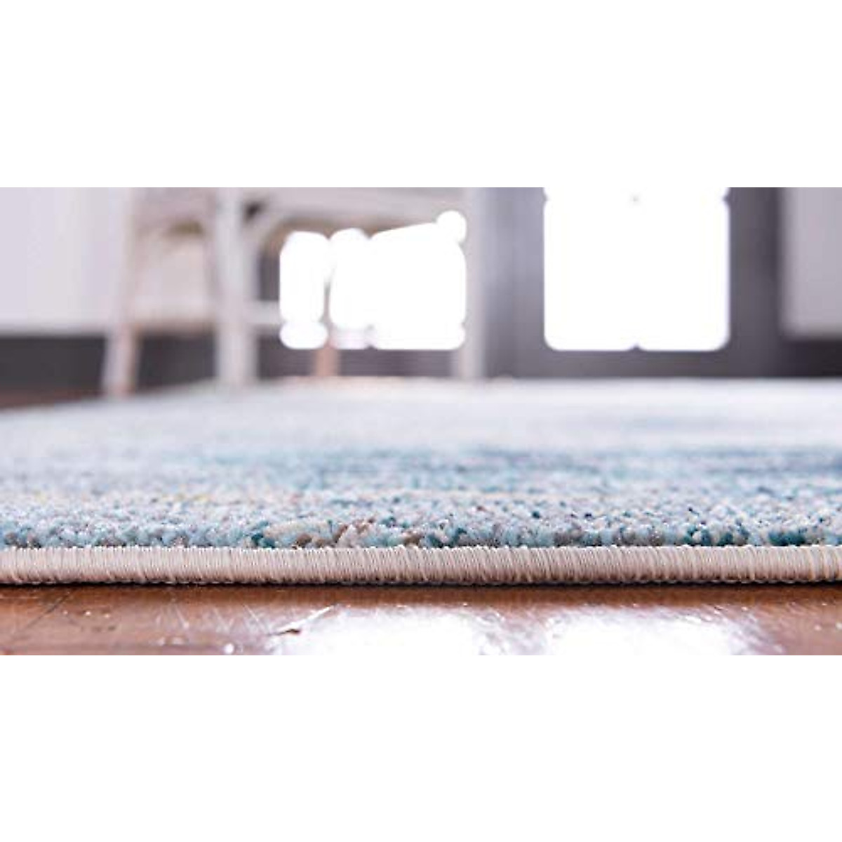 Unique Loom Chromatic Collection Modern & Vibrant Abstract Area Rug For Any Home Décor (8' 0 x 10' 0 Rectangular, Light Blue/ Beige)