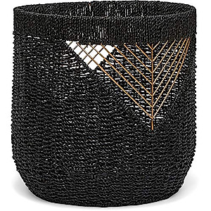 Adore Decor Ostara Seagrass Black & Gold Basket