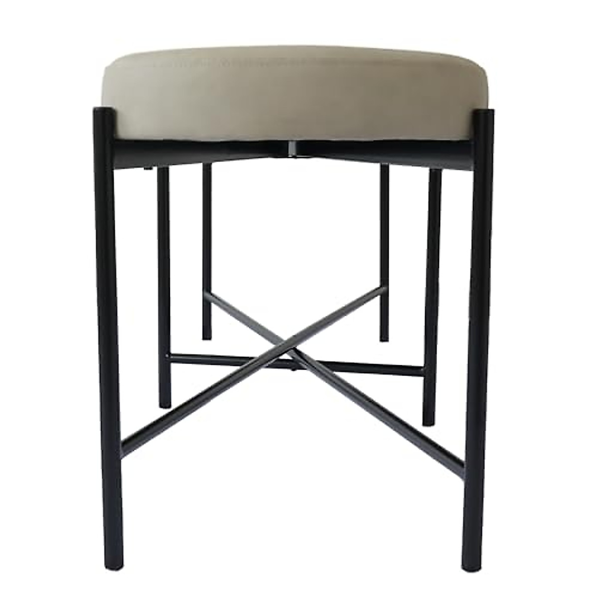 SORBARIA 54” upholstered Vegan Leather Accent Ottoman Bench for entryway, Living Rooms, lounges, bedrooms-White Rock/Light Grey