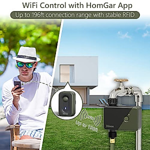 WiFi Hose Timer, Diivoo Smart Water Timer with WiFi Hub, 6 Irrigation Plans and 2 Watering Modes, Smart Sprinkler Compatible with Alexa and Google Home