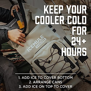 ICEMULE Boss Backpack Cooler – Padded Straps, 100% Waterproof, 24+ Hours Cooling, Soft Sided Cooler for Hiking, Camping & Picnics, 30 Liter, Fits 24 Cans + Ice, Sand