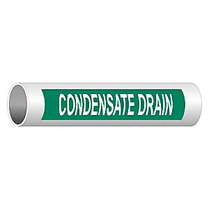 ComplianceSigns.com Condensate Drain English + Spanish ASME A13.1 Pipe Label Decal, 8x2 in. 50-Pack Vinyl for Pipe Markers