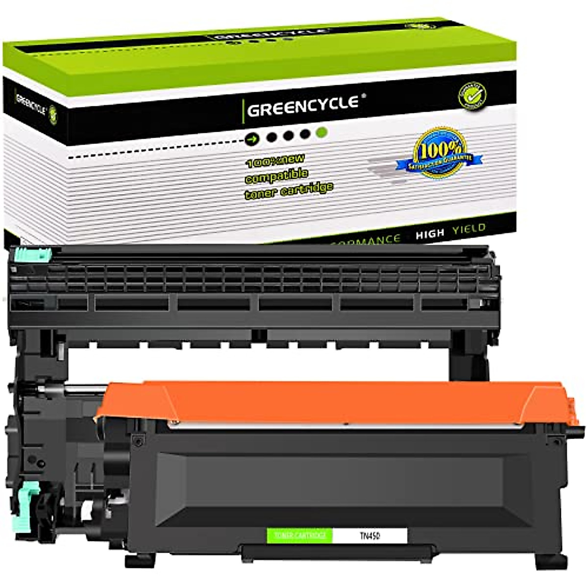 greencycle TN450 TN-450 DR420 Black Toner Cartridge Drum Unit Replacement Compatible for Brother HL-2270DW HL-2280DW HL-2230 MFC-7360N MFC-7860DW DCP-7065DN Intellifax 2840 2940 (1 Toner, 1 Drum)