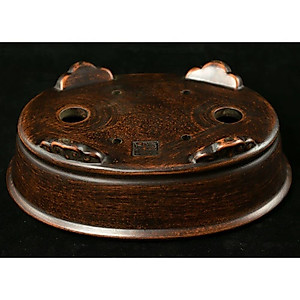 1 Pcs Vintage Oval Yixing Zisha Bonsai Pot, Succulent Planter + Net 8.25"x 6.25"x 2.5"