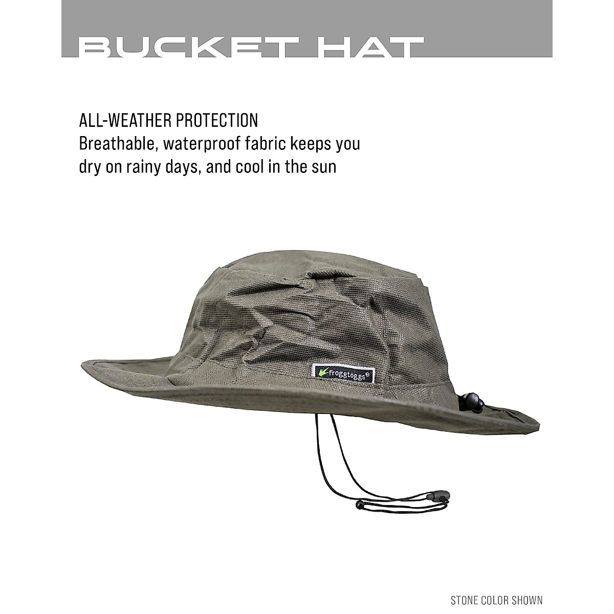 FROGG TOGGS Bucket Hat, Waterproof, Breathable, Sun Protection