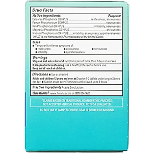 Hyland's Naturals Calm Tablets, Stress Relief Supplement, Natural Relief Of Anxiousness, Nervousness, And Irritability, 50 Count
