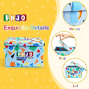FNJO Toy Storage Bin,Foldable Toy Organizer with Lid, Playroom Organizer,Toy Holder,Storage Box for Magnetic Tiles and other gadget