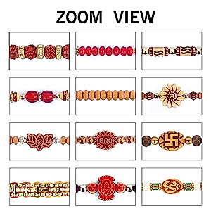 Craftsman 12 Pc Rakhi for Brother Bhaiya Bhabhi Traditional Handmade Assorted Designer Rakhi Set Roli Chawal, Greeting Card & Soun Stickers Rakhi Thread Rakhdi Bracelets Rakshabandhan (DESIGN 1)