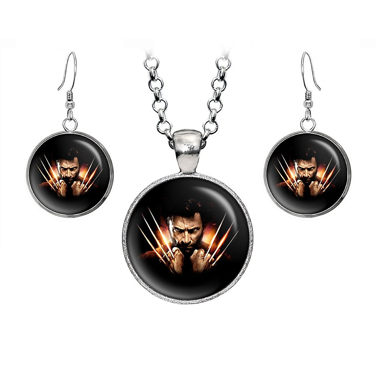 Wearable Treasures The Wolverine Necklace, Logan X-Men Earrings, Professor X Xavier, Avengers Pendant, Superhero Earrings Gifts Gift, Geek Geeky Present Presents