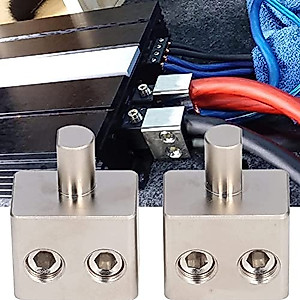POCREATION 2 Pcs Amp Input Reducer,Dual 1/0 Gauge to 1/0 Gauge Wire Reducer Power and Ground Input Reducer Adapter for Car Audio Universal