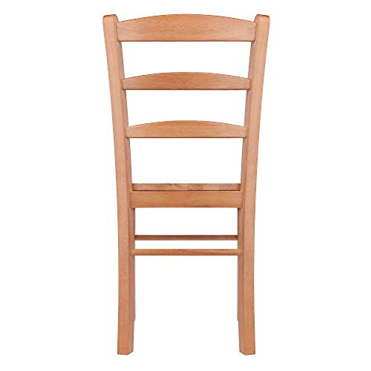 Contemporary Home Living Set of 2 Light Oak Beige Dining Chairs with Ladder Backrest, 34.50