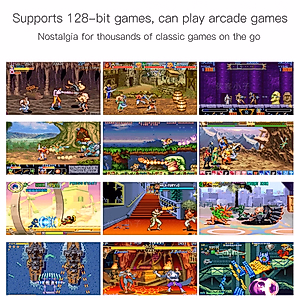 4.3'' 8GB 128 Bit Retro Handheld Game Console Portable Video Game Built in 10000 Games Built-in Support USB 2.0 High Speed Transmission (Black)