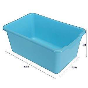 WUWEOT 8 Pack Scoop-Front Storage Bins, Easy-to-Grip Design Multipurpose Stackable Plastic Storage Cubbies For Classroom, Nursery, Playrooms And Home Organization