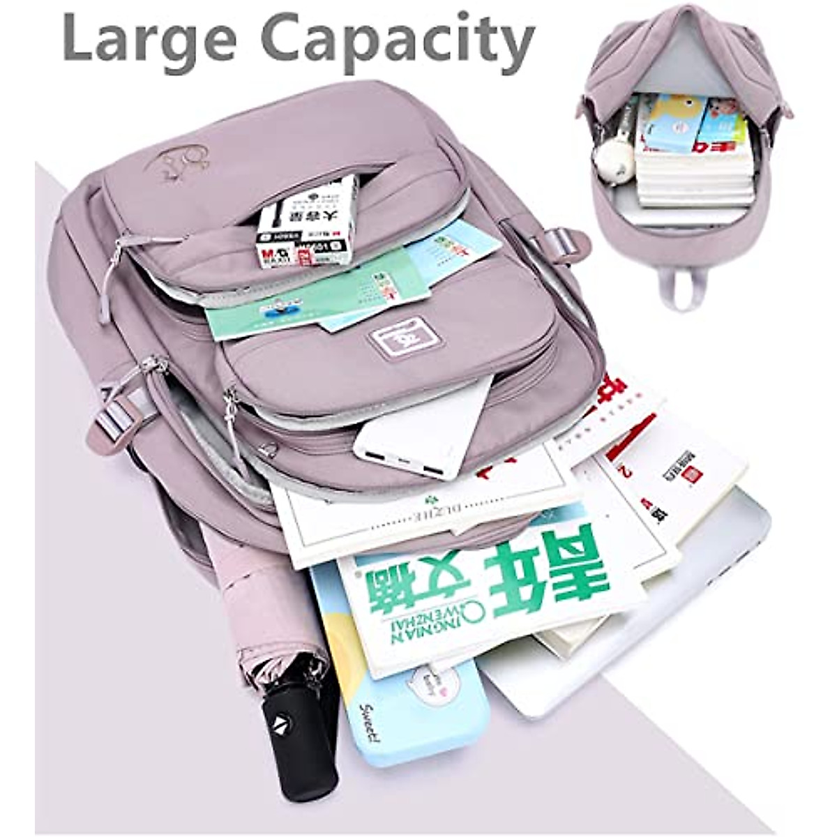 BEFUNIRISE Backpack for School Girls Bookbag Cute Bag College Middle High Elementary 18 Inch School Backpack for Teen Girls (#1Pink, Large)