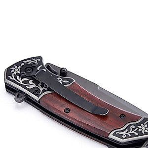 KetDirect Personalized Engraved Folding Knife for Dad from Son Daughter - for Fathers Day Birthday Christmas Thanksgiving - Men Camping Fishing Hunting Knives - Pocket Clip and Belts Cutter